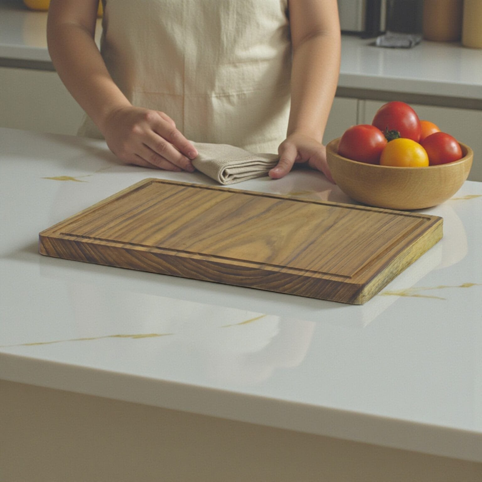 Premium Sagwan Chopping Board | Single Block Wood | Rectangular Design ...